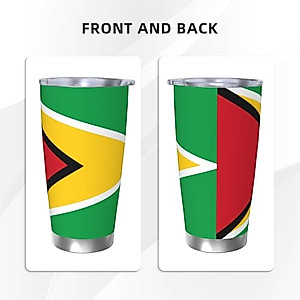 WXZYFP Car cup (single silver rim), can use a straw or drink directly, easy to use.Flag of Guyana