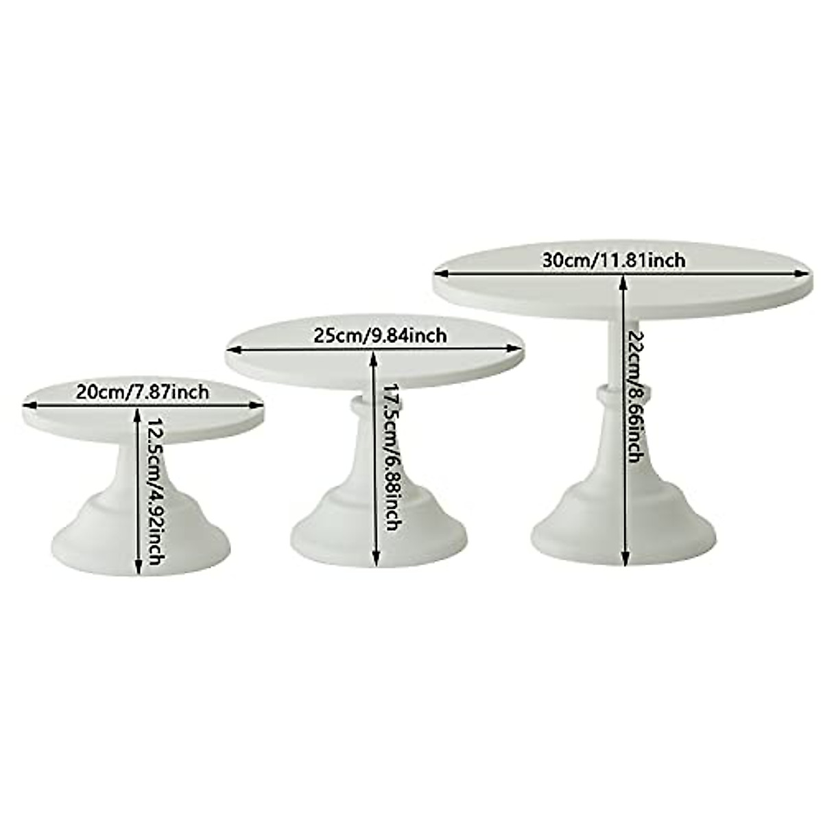 3-Set Cake Stands, White Dessert Display Plate Cupcake Stands for Baby Shower Wedding Birthday Party Celebration Home Decor