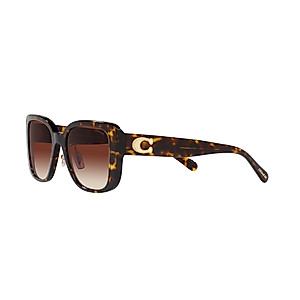 Coach HC8352 Sunglasses, Dark Tortoise/Dark Brown Gradient, 54 mm