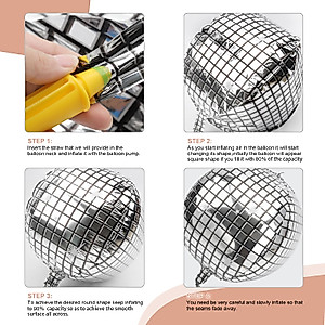 GOER Big Silver Disco Ball Balloons - Pack of 6, Disco Party Decorations | 4D Sphere Balloons for Bachelorette Party Decorations | New Year Eve Silver Party Decorations, Graduation Party Decorations