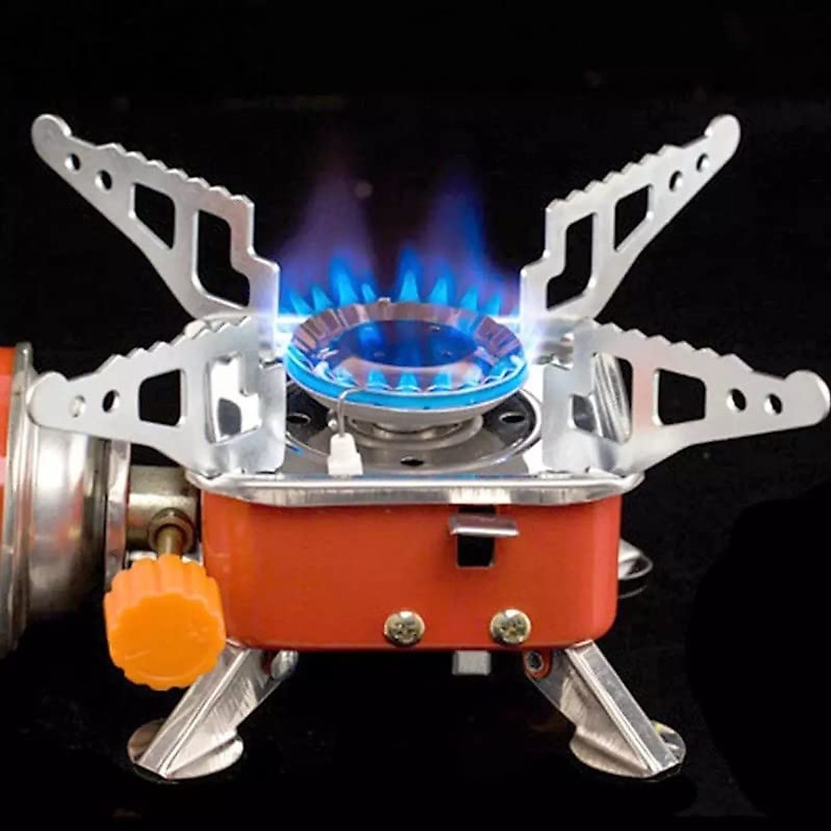 Portable Camping Stove Burner, Outdoor Strong Firepower Camping Gas Stove Folding Lightweight Stove for Outdoor Hiking Cooking