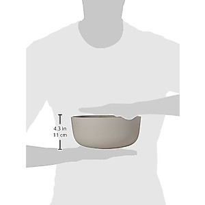 BergHOFF Leo 24cm Bamboo Salad Bowl and Silicone Servers, 3 Piece Set, 24 x 30 x 6 cm, Grey