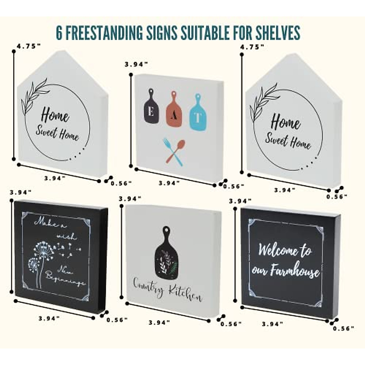 Mahinoko 18 PCs Farmhouse Tiered Tray Stand with Tier Tray Decor - Incl 2 Artificial Succulent Plants - Housewarming Gift New Home Sweet Home - Kitchen Decor Tier Tray Decor Set