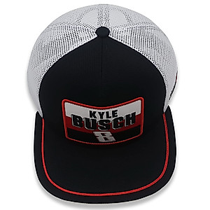 Checkered Flag Sports 2023 Kyle Busch #8 Patch Hat NASCAR Adjustable Racing Mesh Baseball Flat Brim Cap Black
