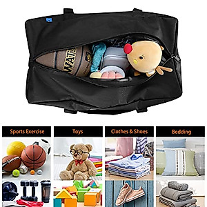 COOLBEBE 24" Sports Duffle Bag - 53L Travel Duffel Tote Bag with Upgrade Zipper Weekender Overnight, Durable & Water Resistant, Camping duffle Black