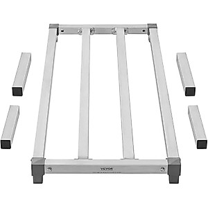 VEVOR Aluminum Dunnage Rack, 48” x 20” Commercial Food Floor Rack, 12” Off The Floor, 1000 lbs Capacity All-Welded Aluminum Storage Rack, for Storage in Restaurants, Kitchens, Garages and Vehicles