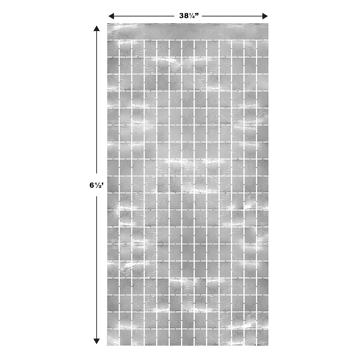 Beistle 2 Piece Metallic Plastic Square Fringed Photo Backdrop Curtains for Birthday Party, Wedding Reception, Graduation Celebration, Baby Theme, Bridal Shower Decorations