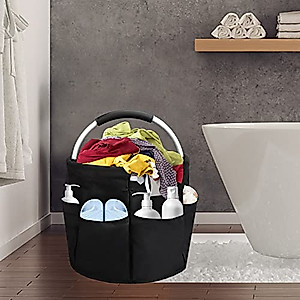 Grey Shower Caddy Portable with 8 Pockets,Large Capacity Travel Shower Caddy Bag for Bathroom College Dorm Room Beach
