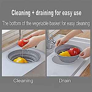 GULRUH Wood Cutting Boards for Kitchen, Home Kitchen Non-Slip Retractable Cutting Board with Drain Basket Cutting Board Drain Basket Oil-Free Kitchen Tools