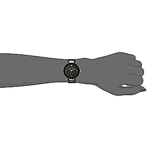 Anne Klein Women's AK/1018BKBK Black Ceramic Bracelet Watch with Diamond Accent