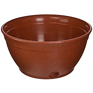 EMSCO Expandable Hose Hider – Expandable Hose Storage Pot – Rustic Terra Cotta