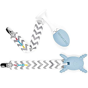 A Baby Registry Must Have - The Teething Egg Blue Bundle - Infant Toys 3-6 Months, Sensory Toys for 0-6 Months, 6-12 months and up for Molar Teething, Baby Boy or Girl up to 18 Months