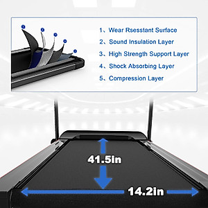 SHAREWIN Folding Treadmills for Home Portable Electric with Incline Running Exercise Machine Compact Treadmill with LCD and Mobile Phone Holder Perfect for Home Fitness Workout Jogging Walking