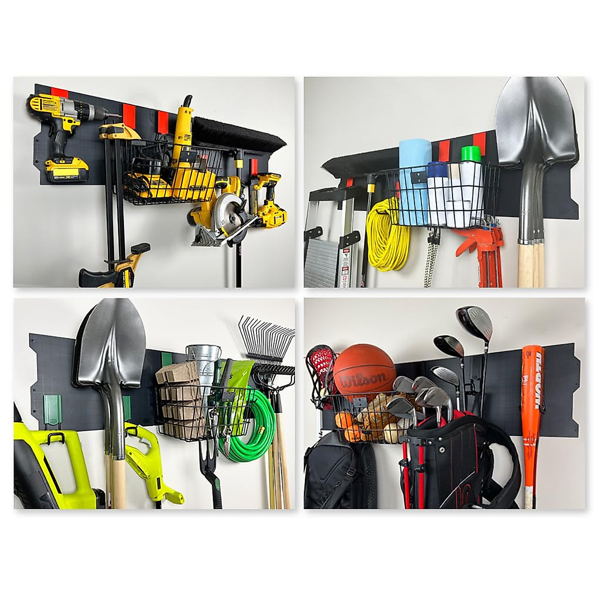 GATOR MAGNETICS Wall Panel Storage & Organization System 2 Pack– 16.75" x 12", Pair Metal Hooks, Galvanized Steel, Heavy-Duty Racks, Garage Organizers, Storage System, Tool Racks