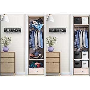 Sorbus Foldable Storage Cubes - 6 Pack, 11 Inch, Black and White, Fabric, Foldable, Storage and Organization, Versatile Use, Collapsible Storage, Lightweight and Durable