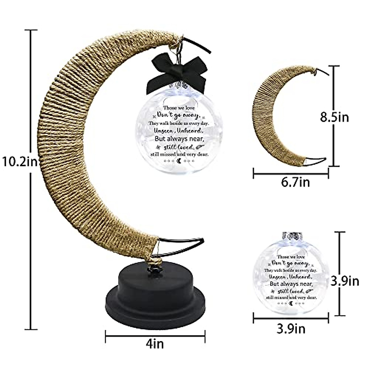 Cocomong Sympathy Gift Memorial Gifts Moon Lamp for Loss of Mother Father, Bereavement Condolence Remembrance in Memory of Loved One Gifts for Loss Loved Ones
