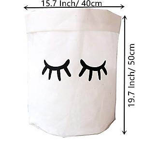 Unibedding Large Laundry Storage Basket Bin,Collapsible Black White Laundry Hamper for Kids, Baby Nursery, Children, Girls, Bedroom