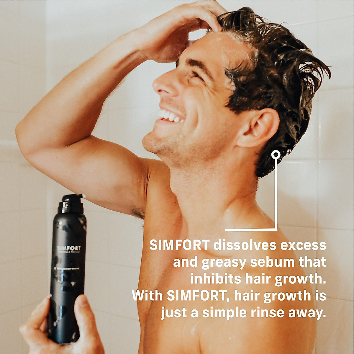SIMFORT Carbonic Acid Shampoo 5.3oz & Conditioner 4.2oz Set for Men & Women, Fuller Thicker Stronger Hair Growth and Volumizing, Natural Ingredients, NO Paraben/Sodium/Sulfate (Set of 2)