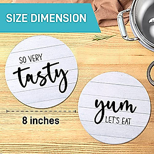 Stylish Trivets for Hot Dishes - Set of 2 - Ceramic Hot Pads for Kitchen Counter - Heat Resistant Mat - Trivets for Kitchen Counter - Farmhouse Style Hot Pot Holder - Trivets for Hot Pots and Pans