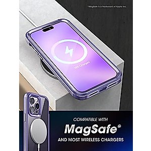 SUPCASE Unicorn Beetle Edge Mag Case for iPhone 14 Pro Max 6.7", Compatible with MagSafe Slim Frame Clear Protective Case with Built-in Screen Protector (Mauve)