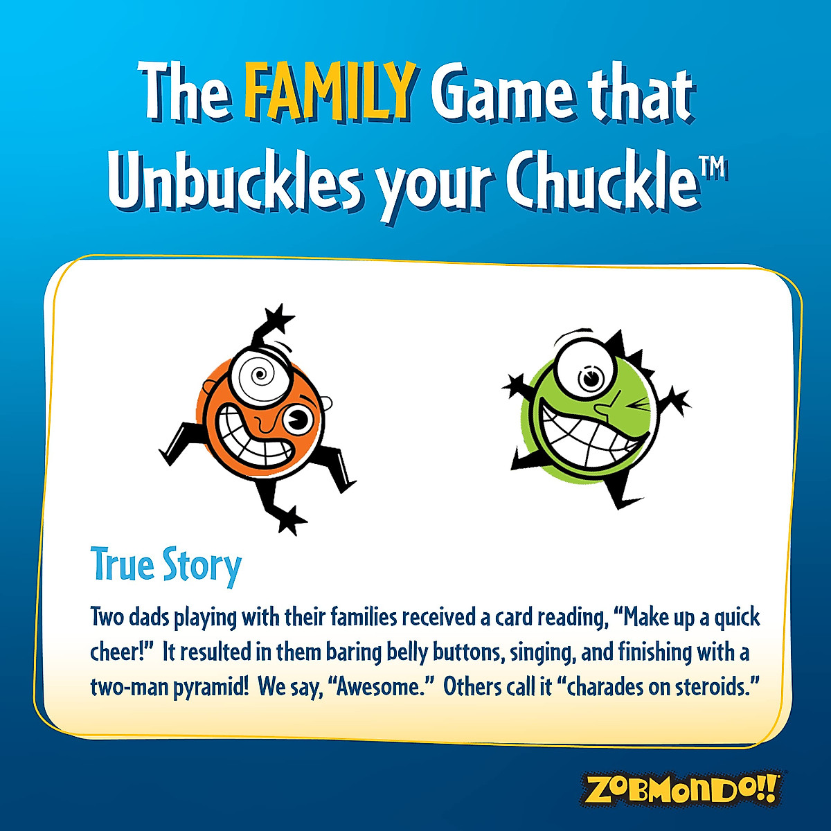 Zobmondo!! Don't Make Me Laugh! The Silly Reinvented Charades Party Game | Hilarious for Families and Kids | Multi-Award Winner