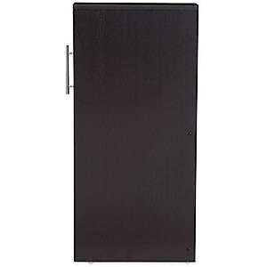 Baxton Studio Lindo Wood Bookcase with One Pulled Out Door Shelving Cabinet, Dark Brown