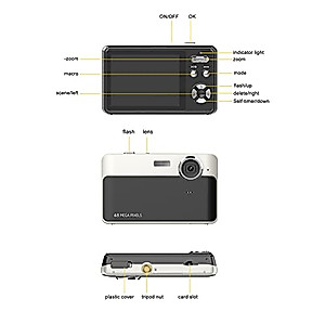 Digital Camera 1080p, Camera for Kids Boys and Girls, Full HD Rechargeable Electronic Mini Camera for Students Teens, 2.4 Inch LCD Electronic Anti-Shake Digital Camera