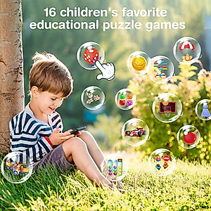 PTHTECHUS® Kids Phone Toy for Boys Girls, 3.8 "Touch Screen Toddler Smartphone with Fun Cameras 16 Games MP3 Music Player Audio Recorder Pedometer Torch Alarm Clock Children Phone for Ages 4-14