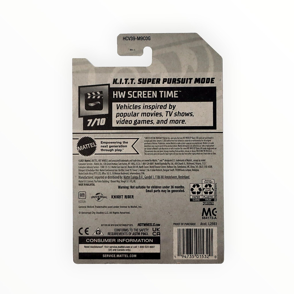 Hot Wheels K.I.T.T. Super Pursuit Mode, Knight Rider