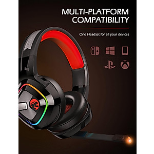 ZIUMIER Gaming Headset for PC, PS4, PS5, Xbox One, Xbox Series S/X, Switch, Noise Canceling Microphone, Stereo Surround Sound, 3.5mm Wired Gaming Headphones