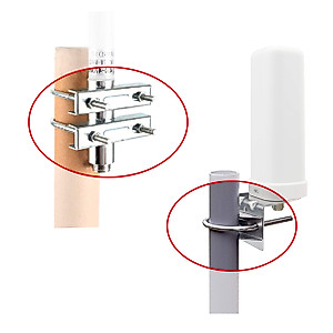 Chaowei 2 pcs Outdoor WiFi Antenna Mounting Bracket with U-Bolt - Magnetic Stainless Steel Hardware for 4G LTE, Ham Radio, and TV Antennas