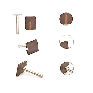 CestAntiQ Leather Double Edge Safety Razor Head Protective Sheath,Brown Shaving Razor Travel Cover, Safety Razor Head Guard, Leather Razor Case, Double Edge Razor Protector, Shaving Accessories Pouch