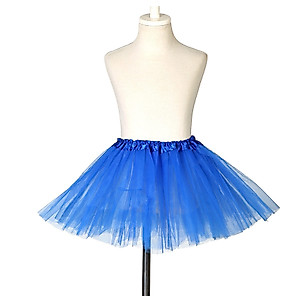 Kids Tutu Skirts 3 Layered Tulle, Fit Most 4-11 yrs Little & Big Girls for Dance Party Costume (#01 Black, 2)