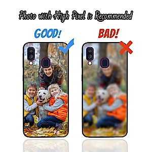 Custom Phone Case for Samsung Galaxy A40, Multi-Photo case Anti-Scratch TPU Case Thin Case Soft Protective Case Personalized Customized Case Anniversary Xmas Birthday Present, Black