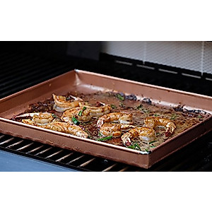 The Ove Glove BBQ & Oven Tray - Non-Stick, Reusable, and Easy to Clean Barbecue Grilling and Oven Accessory (Large, Copper)