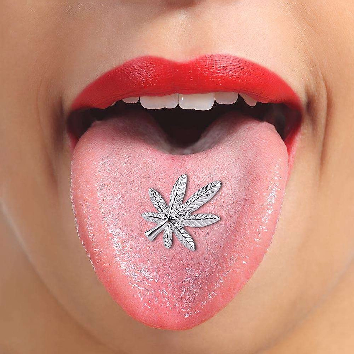 Tongue Ring Tongue Stud Leaf Tongue Leaf Tongue Ring Tongue Piercing Ring Stainless Steel Stud, Body Piercing Jewelry