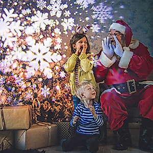 Christmas Projector Lights Outdoor - Waterproof LED Snowflake Projector Lights for Xmas Holiday Home Party Garden Decorations