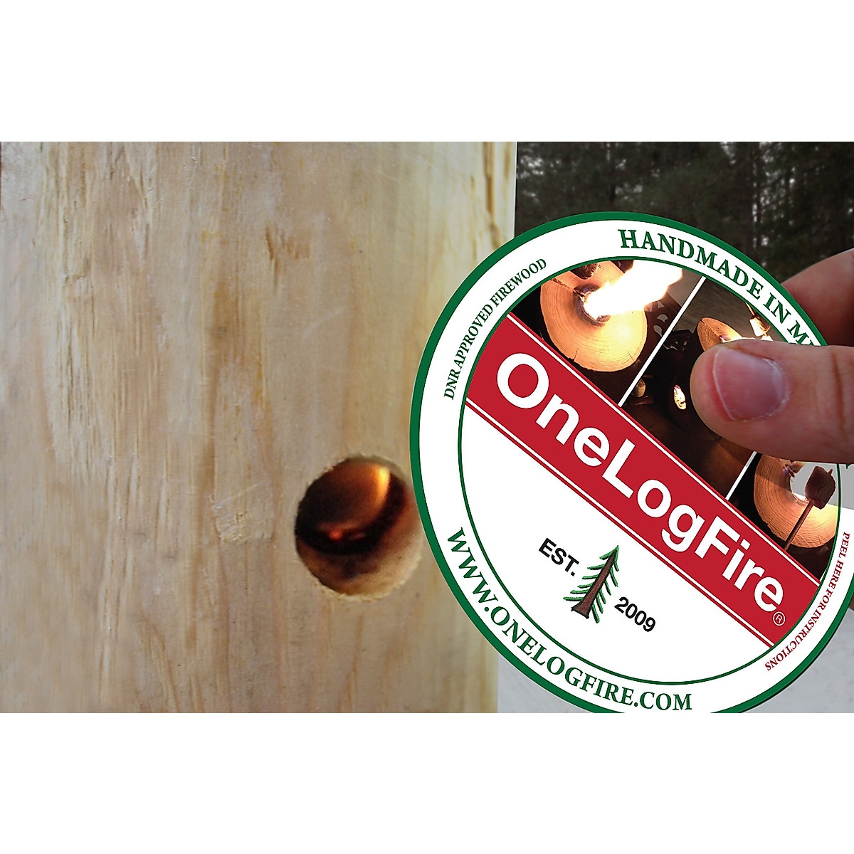 The Original OneLogFire (6) Pack | Swedish Fire Log | Swedish Torch | One Log Campfire | for Outdoor Firepit | Campfire | Bonfires | Fireplace