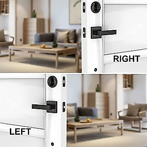 Brightify Oil Bronze Front Door Handle, Oil Bronze Exterior door handle with Door Lever, Modern Front Door Lock Set, Adjustable Deadbolt Lock Set with Single Cylinder, Reversible for Right&Left Handed