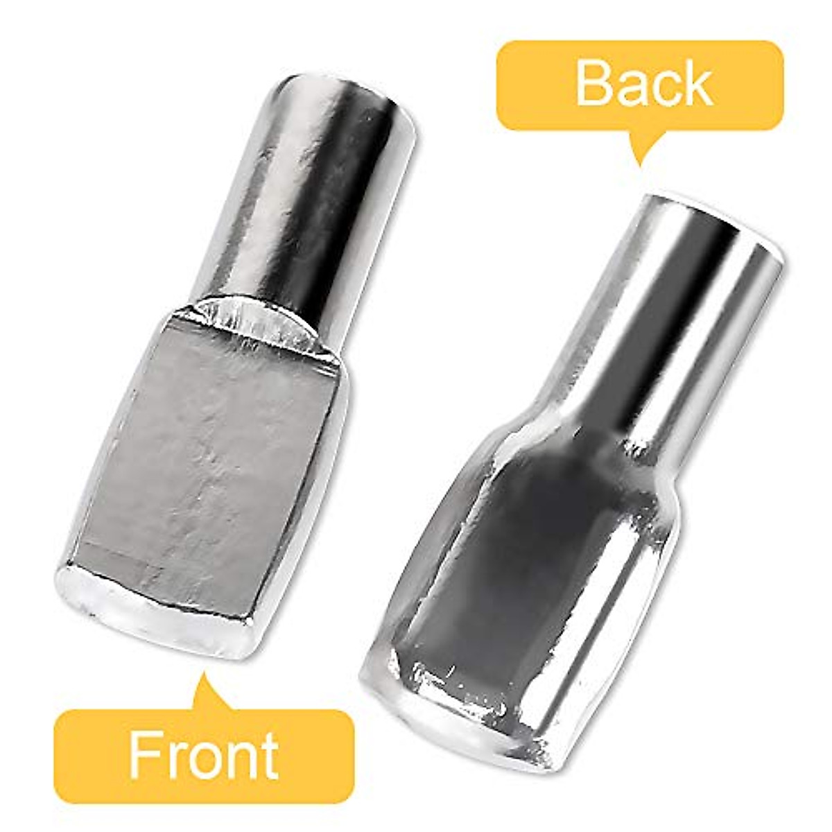 FANDAMEI Metal Nickel Shelf Pins Spoon Shaped Cabinet Support Pegs Holder (200 Packs, 5mm)