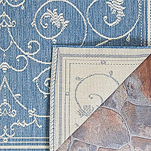 Couristan Recife Veranda Indoor/Outdoor Rug Champagne/Blue, 2'3" x 7'10" RUNNER