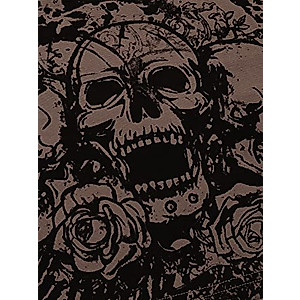 SOLY HUX Women's Y2K Shirt Gothic Long Sleeve Crop Tops Graphic Tees Skull Floral Print T Shirts Coffee Brown S