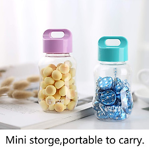 UPSTYLE 3-Piece 6oz Small Water Bottle Food Grade Plastic Mini Cute Juice Travel Mugs Sports Wide Mouth Cups in Bulk for Milk/Coffee/Tea Kitchen Storage for Snacks Lunch Box (3 colors)