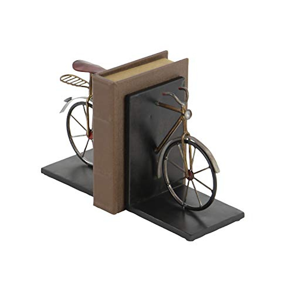 Deco 79 Metal Bike Bookends, Set of 2 6"W, 9"H, Black