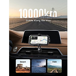 LISEN Phone Mount for Car [Enjoy Never Blocking] Universal Car Phone Holder Mount [Easily Install] Cell Phone Holder for Car [2 Mounting Options] Compatible for iPhone 14 13 Pro Samsung All Phones