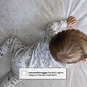 Delta Children Serta Tranquility Eco Firm 2-Stage 6" Premium Baby Crib Mattress & Toddler Mattress - Waterproof - GREENGUARD Gold Certified - 50 Year Warranty - Made in USA, 27.5x52x6 Inch, White (Pack of 1)