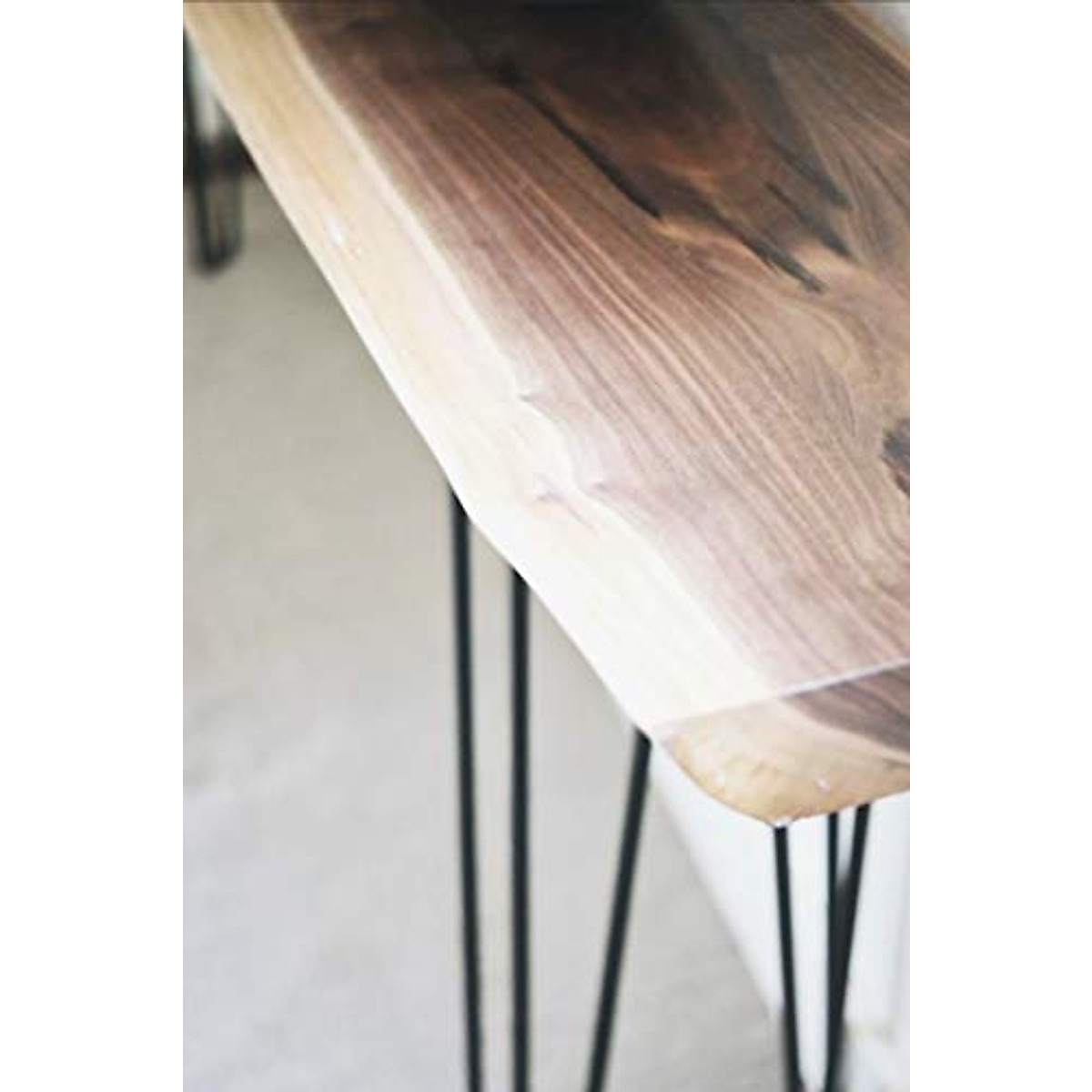 Live Edge Walnut Narrow Desk - Any Size - Handmade Black Walnut Computer Desk Mid Century Modern Walnut Desk