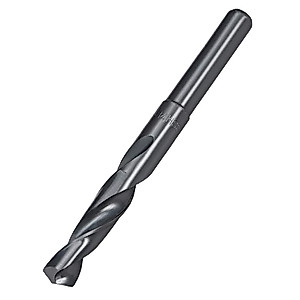 Auniwaig 0.55" Reduced Shank Drill Bit, 14mm Rolling Nitriding Black Oxide High Speed Steel HSS 6542, for Aluminum Plate Copper Wood Stainless Steel