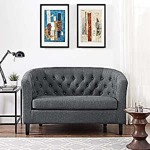 Modway Prospect Upholstered Contemporary Modern Loveseat In Gray