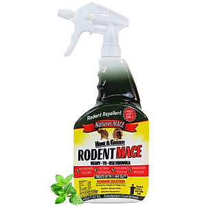 Nature's MACE 40oz Rodent Repellent Spray, Repel Mouse/Mice, Rats, Rodents, Indoor & Outdoor Spray Stops Rodent Damage in House, Car, RV, Storage, Attic, Garage, Stops Nesting & Wire Chewing